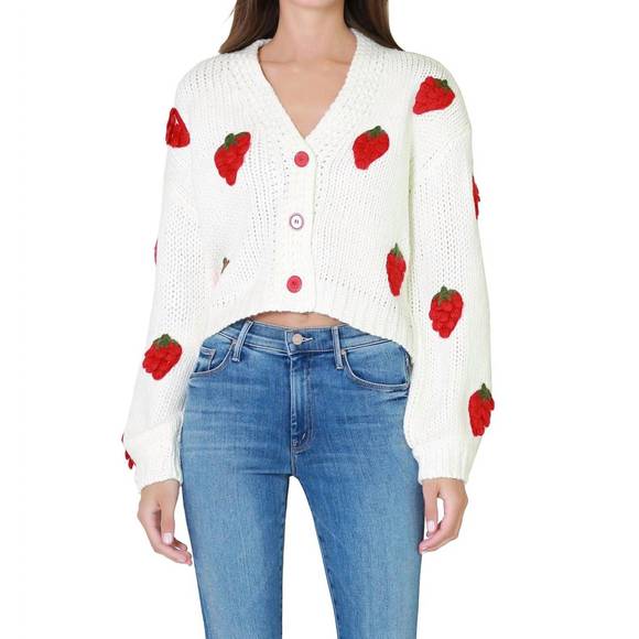 Polagram | Sweaters | New Polagram 3d Strawberry Oversized Cardgian In ...